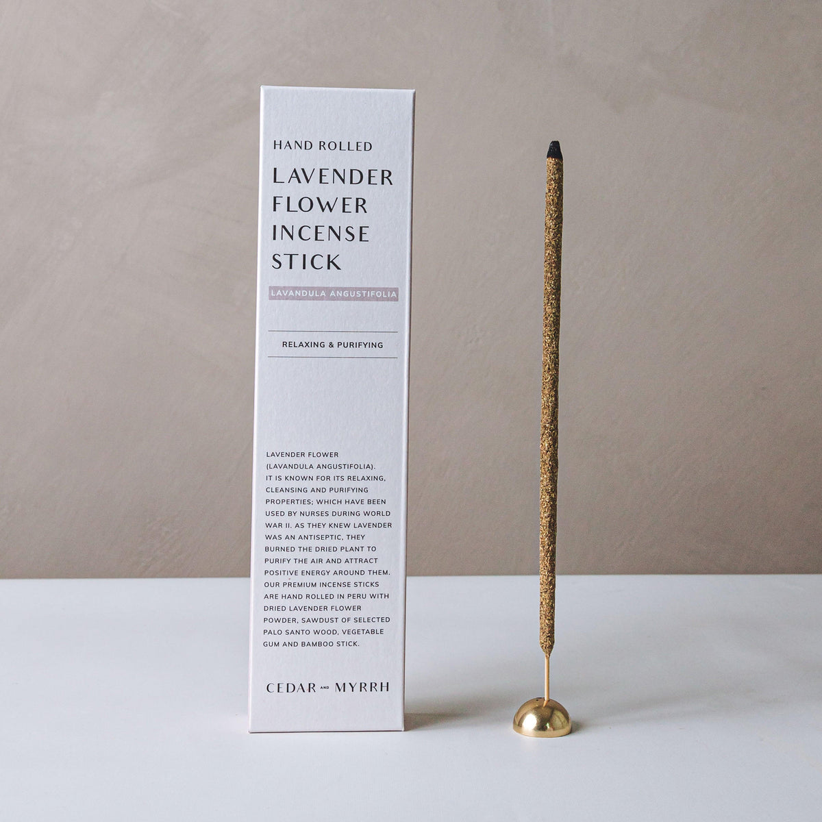 Cedar and Myrrh - Hand Rolled Lavender Incense Stick – FORMA LA